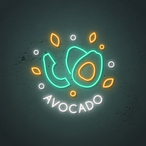 Fruit neon concept Royalty Free Vector Image - VectorStock