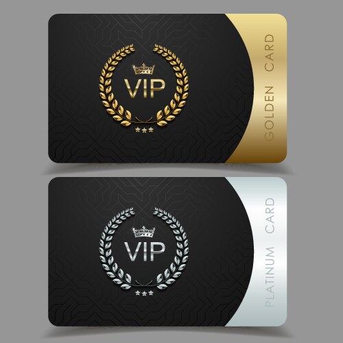 Golden and platinum vip card template Royalty Free Vector