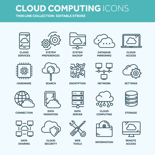 Internet cloud storage technology posters Vector Image