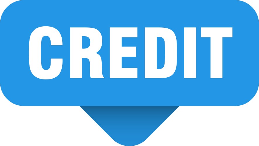 Credit sticker sign on transparent Royalty Free Vector Image