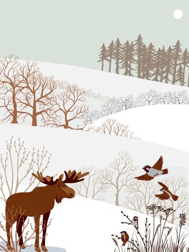 Cartoon winter landscape Royalty Free Vector Image