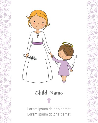 First holy communion for cute little boy Vector Image