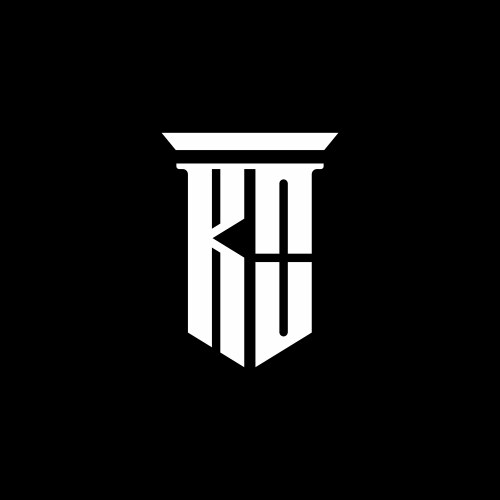 Ko logo monogram emblem style with crown shape Vector Image