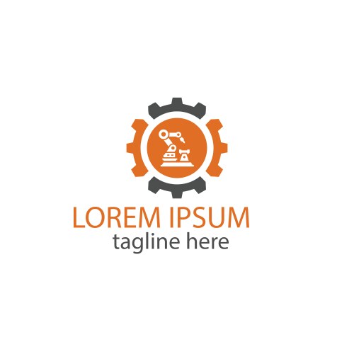 Robotic arm logo industrial robot robotics Vector Image