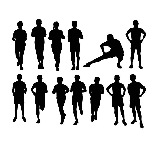 Running silhouettes Royalty Free Vector Image - VectorStock