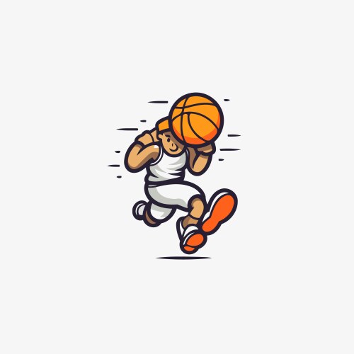 Basketball player with ball Royalty Free Vector Image