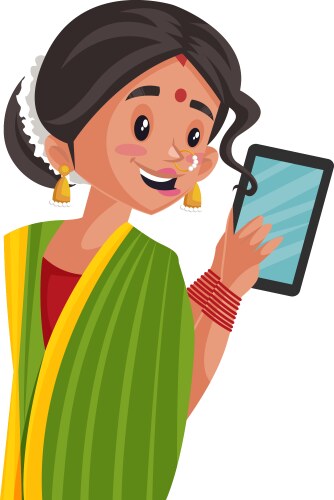 Indian marathi woman cartoon Royalty Free Vector Image