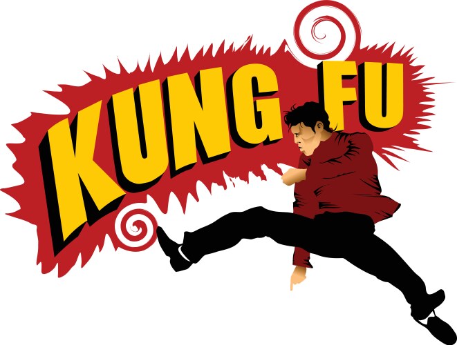 Kung fu text Royalty Free Vector Image - VectorStock