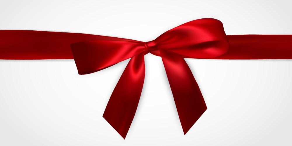 Red textile ribbon with cross bow Royalty Free Vector Image
