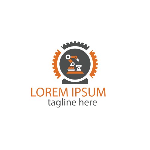 Robotic arm logo industrial robot robotics Vector Image