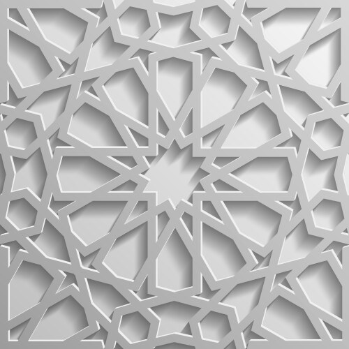 Seamless islamic pattern 3d traditional arabic Vector Image