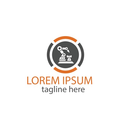 Robotic arm logo industrial robot robotics Vector Image