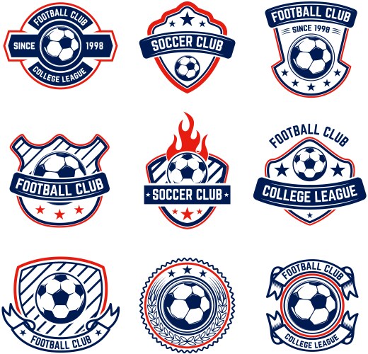 Set of the football labels emblems and design Vector Image