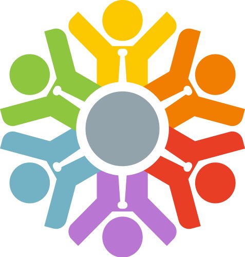 People cohesion logo flat style Royalty Free Vector Image