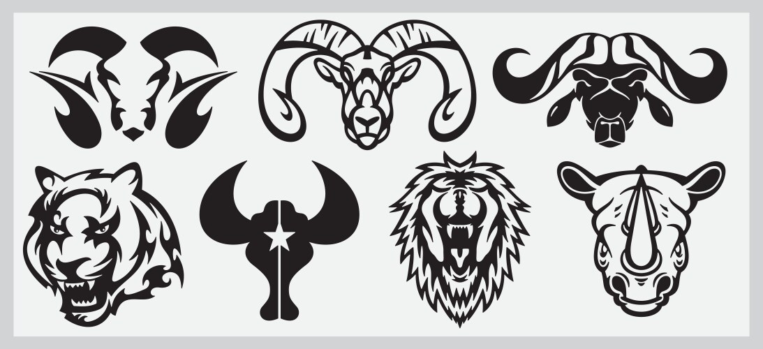 Tribal animals set Royalty Free Vector Image - VectorStock