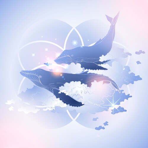 Whales cosmo Royalty Free Vector Image - VectorStock