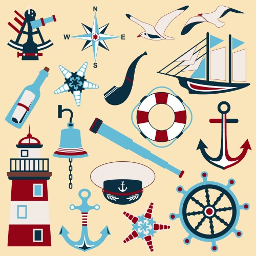 Nautical background design Royalty Free Vector Image