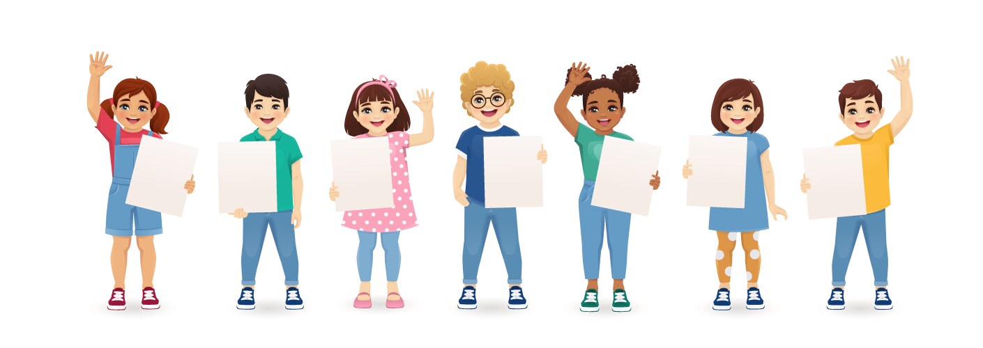 Smiling kids Royalty Free Vector Image - VectorStock