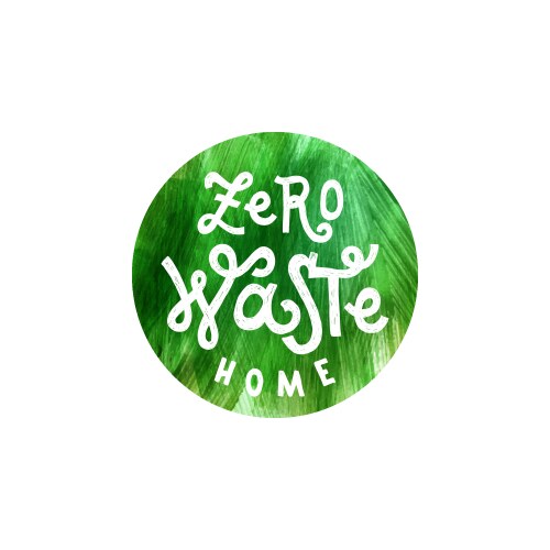 Zero waste shop logo text calligraphy lettering Vector Image