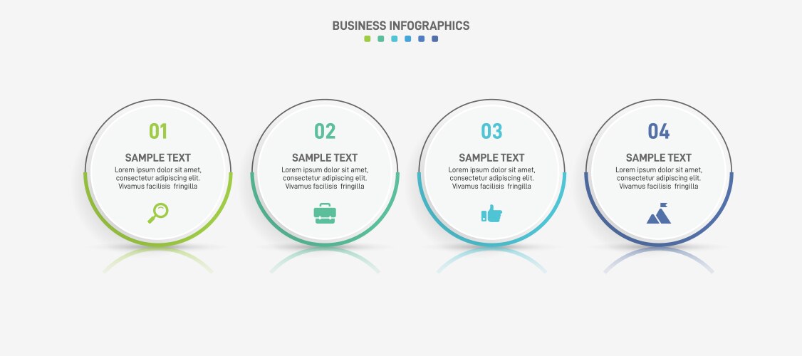 Horizontal progress bar featuring 4 arrow-shaped Vector Image