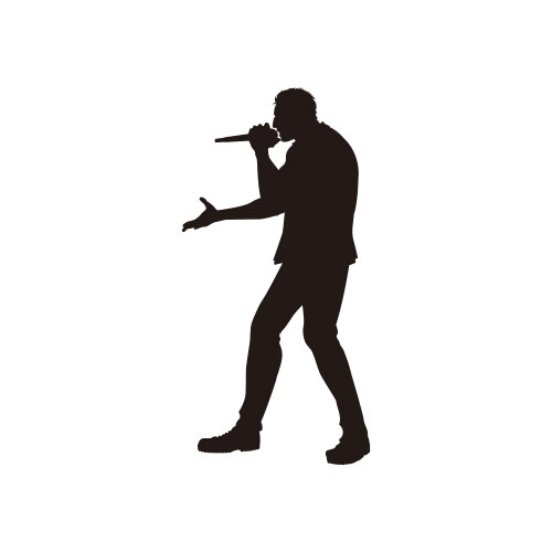 Pop singer silhouette Royalty Free Vector Image