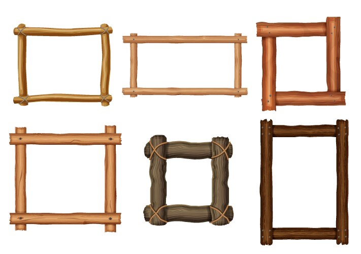 Rustic Wooden Frames & Borders Royalty Free Vector Image