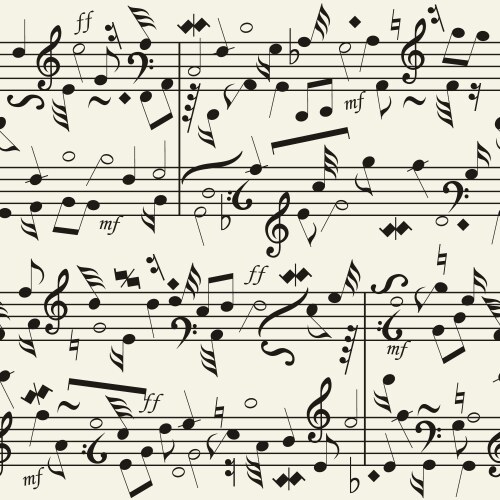 Sound wave with musical notation note sheet Vector Image