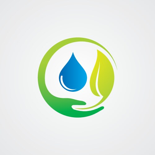 Ecology leaf water symbol logo Royalty Free Vector Image