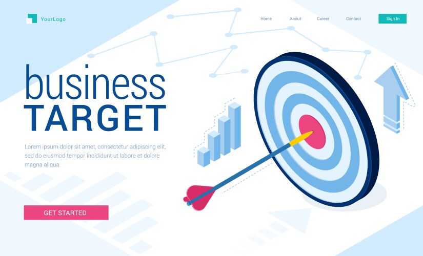 Business achievement reaching goal success Vector Image