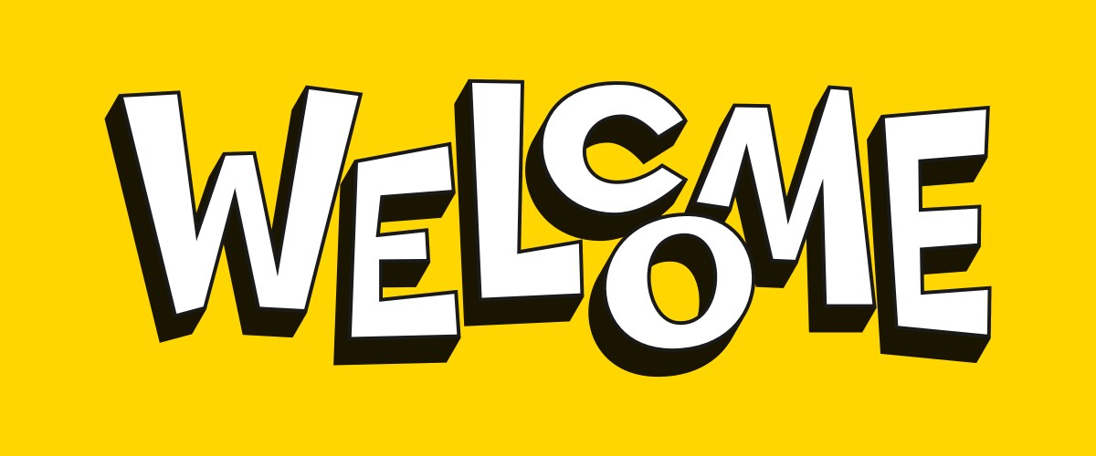 Welcome invitation banner pop art header slogan Vector Image