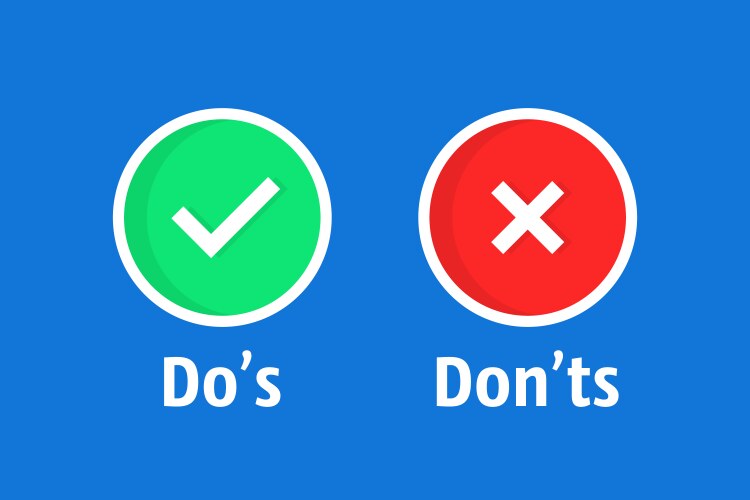 Linear simple cartoon dos and donts icon Vector Image Linear simple cartoon dos and donts icon Vector Image