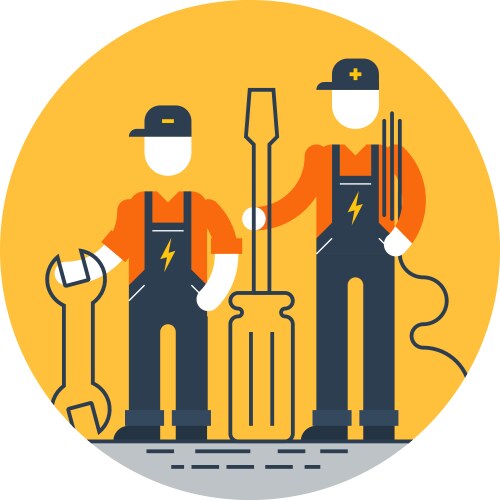 Electricity repair and service symbol Royalty Free Vector