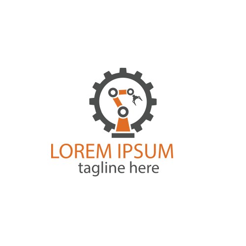 Robotic arm logo robotics industrial robot Vector Image