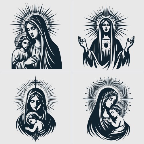 Mother of jesus virgin mary mother jesus blessed Vector Image