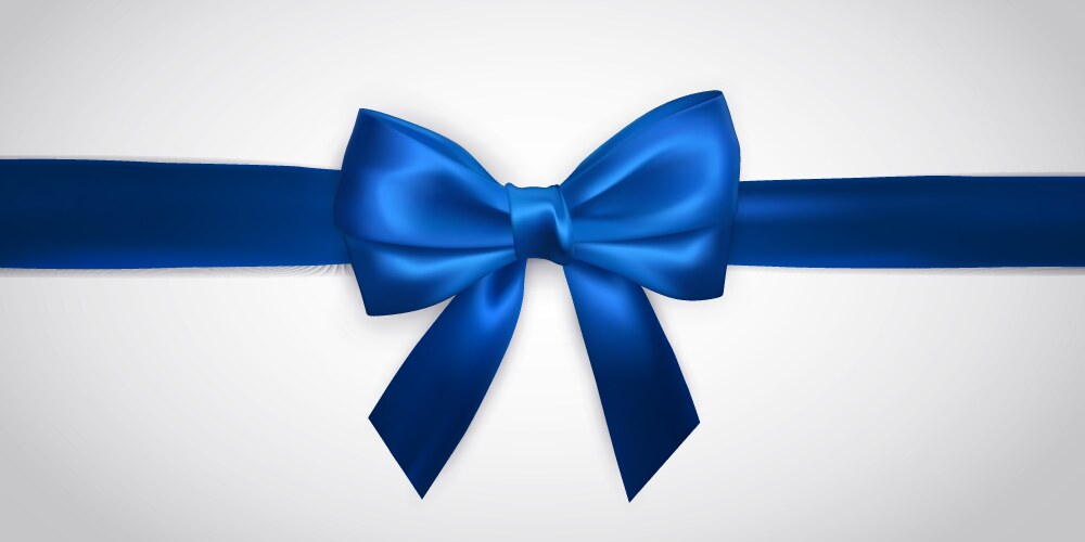 Blue bow and ribbons Royalty Free Vector Image