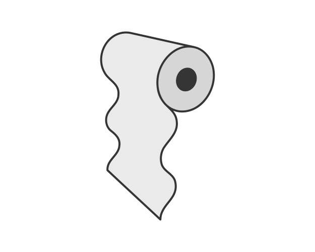 Textile roll icon paper tube design for kitchen Vector Image