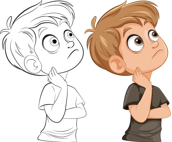 Cartoon Pondering Vector Images (over 1,800)