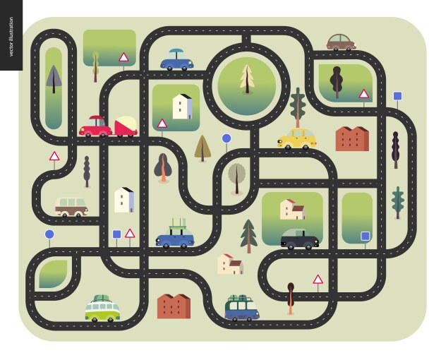 Cartoon Road Map Vector Images (over 7,300)