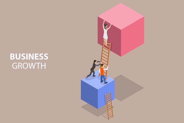 3d growth stock diagram isolated Royalty Free Vector Image