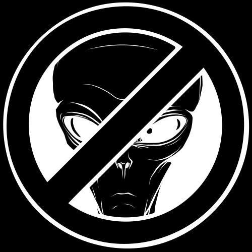 Space alien head on white background design Vector Image