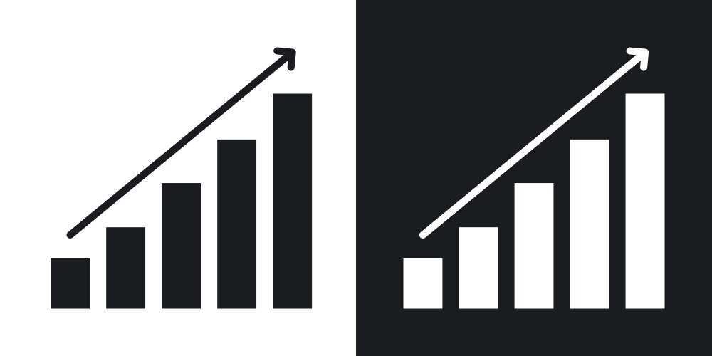 Business performance icon set on white background Vector Image