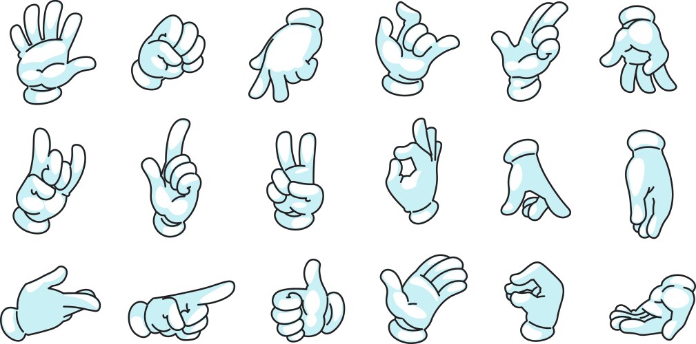 Cartoon hands set Royalty Free Vector Image - VectorStock