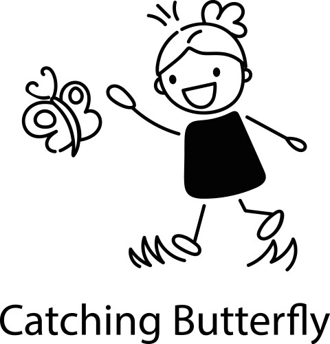 Catching butterfly Royalty Free Vector Image - VectorStock