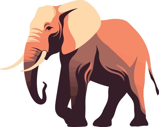 Cartoon grey elephant Royalty Free Vector Image