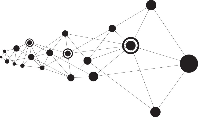 Connection polygonal with connecting dots Vector Image