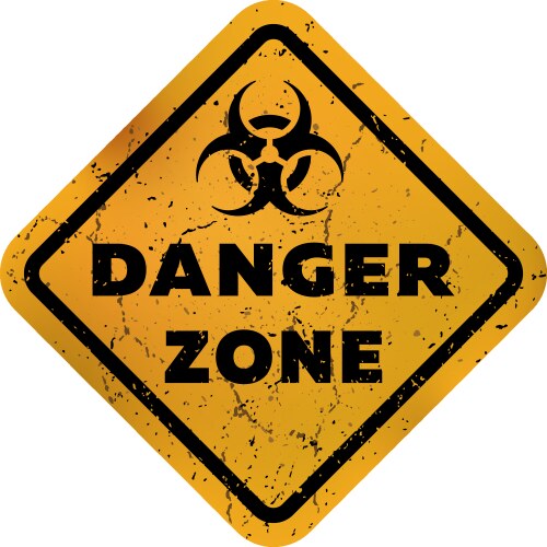 Danger zone vintage rusty metal sign Royalty Free Vector