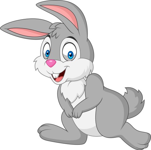 Cartoon rabbit isolated on white background Vector Image