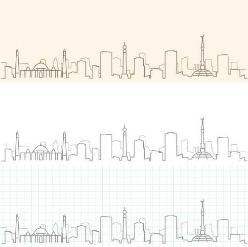 Ashgabat dark line simple minimalist skyline Vector Image