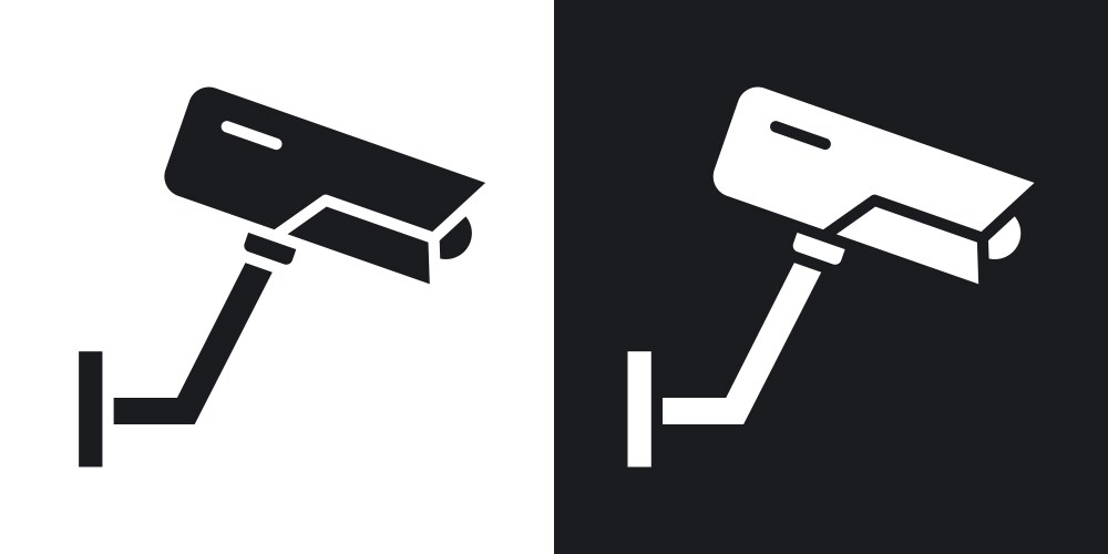 Cctv icon set on white background Royalty Free Vector Image