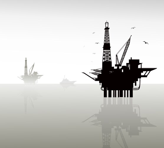Oil and gas template for infographic with pumps Vector Image